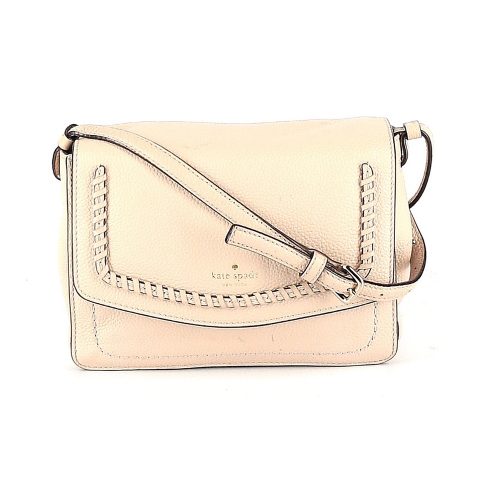 Kate Spade Beige Pebbled Leather Crossbody Bag - Gem